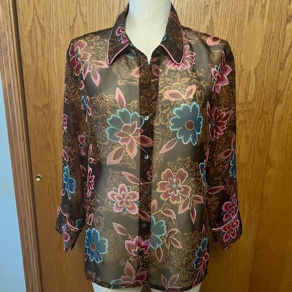 Crazy Horse By Liz Claiborne | Tops | Crazy Horse Collection Sheer 34 ...